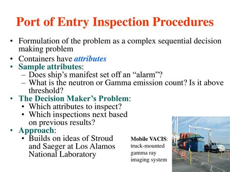 Ppt Experimental Analysis Of Sequential Decision Making Algorithms For Port Of Entry