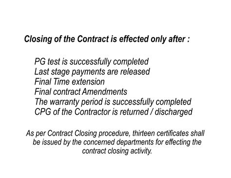 Contract Closing Ppt Pdf Construction Industry Industries