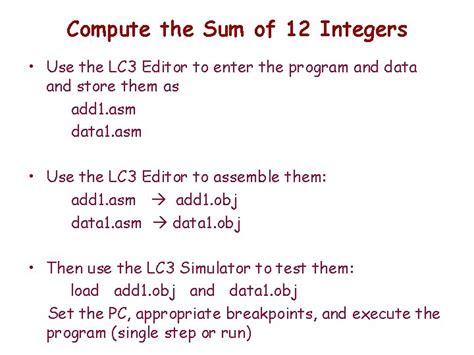 Introduction To Lc3 Assembly Language Lc3 Assembly Language
