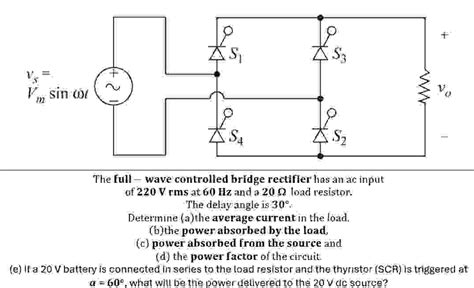 solved the full ﻿wave controlled bridge rectifier has an