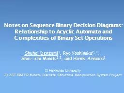 PPT Notes On Sequence Binary Decision Diagrams PowerPoint Presentation