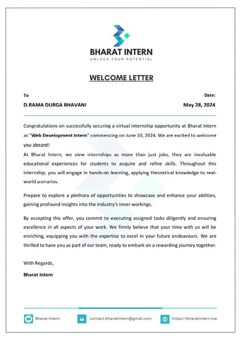 devarasetty rama durga bhavani on linkedin webdevelopment bharatintern