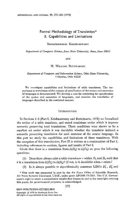 PDF Formal Methodology Of Translation II Capabilities And Limitations DOKUMEN TIPS