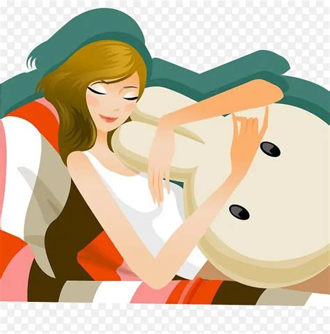 抱着公仔睡觉的女孩png图片素材下载 图片编号qbazaxaa 免抠素材网