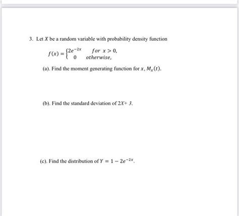 Solved 3 Let X Be A Random Variable With Probability
