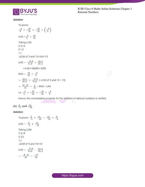 Selina Solutions Class 8 Concise Maths Chapter 1 Rational Numbers