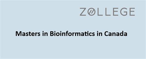Masters In Bioinformatics In Canada Admissions Course Fees