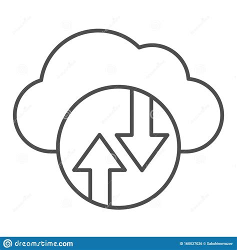 Cloud Computing Thin Line Icon Cloud Hosting Vector Illustration Isolated On White Stock Vector