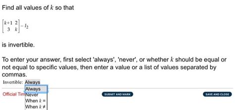 Solved Find All Values Of K So That K 132k I2 Is Chegg Com