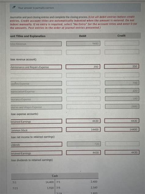 Journalize And Post Closing Entries And Complete The Chegg Com
