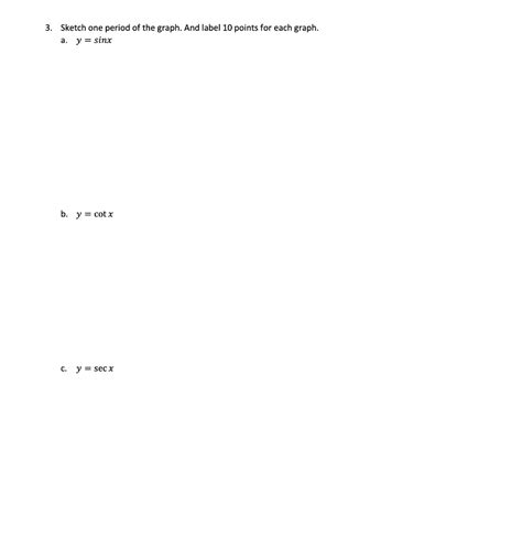 Solved 3 Sketch One Period Of The Graph And Label 10