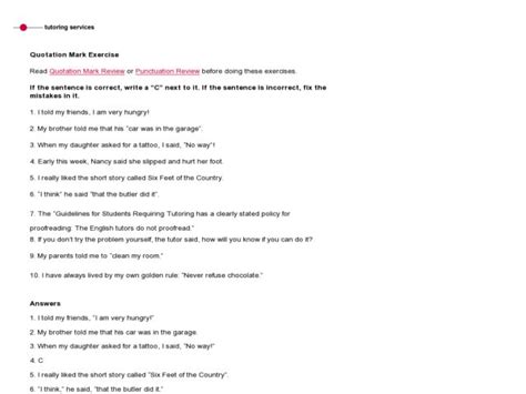 Quotation Mark Exercise Lesson Plan For 4th 8th Grade Lesson Planet