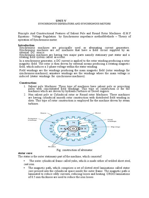 Unit V Synchronous Generators And Synchronous Motors Pdf Electric Motor Electromagnetic