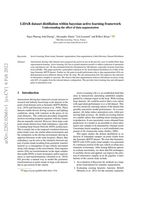 Pdf Lidar Dataset Distillation Within Bayesian Active Learning Framework Understanding The
