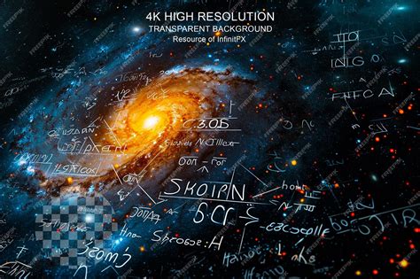 Premium Psd Mathematical And Physical Formulas Galaxy Textured On