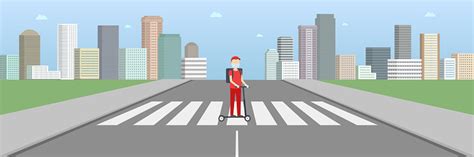 킥 스쿠터에 타고 얼굴 마스크에 택배 음식 배달 벡터 일러스트레이션 격리에 대한 스톡 벡터 아트 및 기타 이미지 격리 남자