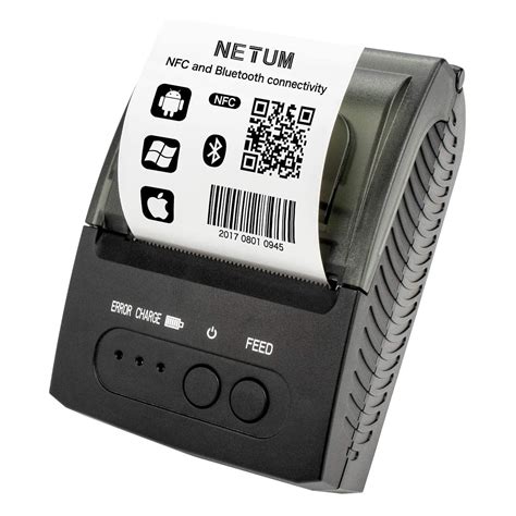 Netum Bluetooth Receipt Printer Portable 58mm Mini Thermal Pos Printer Compatible With Android