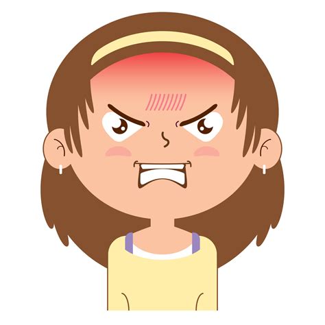 Girl Angry Face Cartoon Cute 14428623 Png