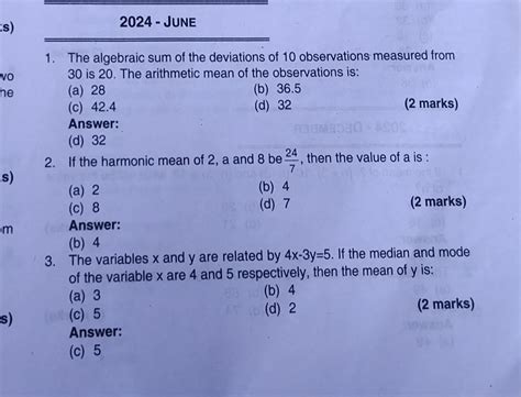 The Algebraic Sum Of The Deviations Of Observations Measured From I
