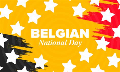벨기에 국경일 벨기에 독립 기념일 벨기에에서 연례 휴일 줄 21에서 축하 애국적인 디자인 포스터 인사말 카드 배너 및 배경 벡터 일러스트레이션 21에 대한 스톡 벡터 아트