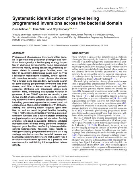 Pdf Systematic Identification Of Gene Altering Programmed Inversions Across The Bacterial Domain