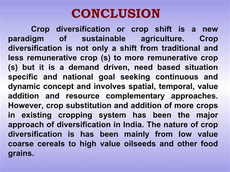 Crop Diversification For Sustainable Agriculture Ppt