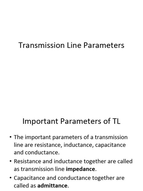 Transmission Line Parameters Pdf Electrical Resistance And