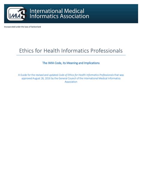 Ethics For Health Informatics Professionals Lecture Notes Ethics Docsity