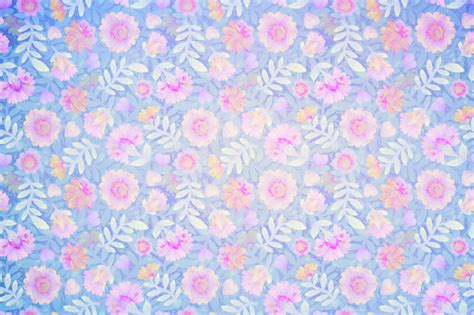 파란색 배경에 수채화 분홍색 꽃이 있는 배경 엽서 디자인 포장 포장 또는 스크랩북에 대한 래스터 그림 꽃 장식입니다 0명에 대한 스톡 벡터 아트 및 기타 이미지 Istock