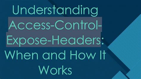 Understanding Access Control Expose Headers When And How It Works