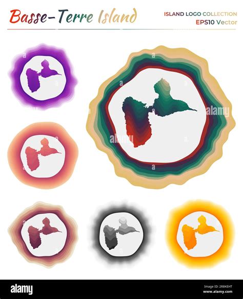 Basse Terre Logo Collection Colorful Badge Of The Island Layers Around Basse Terre Island