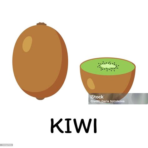 키위 과일 만화 플랫 스티에서 벡터 일러스트 음식과 과일 개념 조리법 레스토랑 슈퍼마켓 시장 장소에 대한 인쇄 스티커 식료품 점