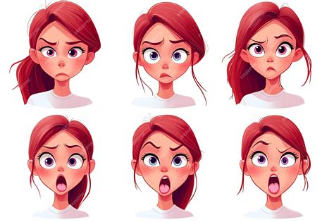 Cartoon Facial Expression Sprite Sheet Different Expression Premium Ai Generated Image