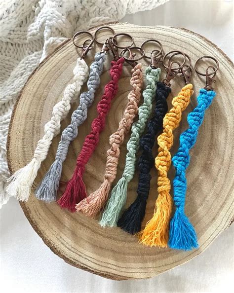 Handmade Evil Eye Bead Macrame Keychain Favors Personalized Macrame Keychain Handmade Macrame