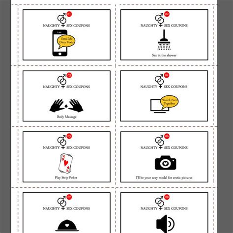 Printable 24 Sex Coupons Instant Download Naughty Cards Etsy