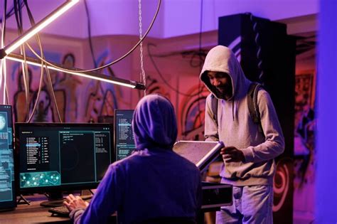 premium photo hackers opening black box with illegal technology for