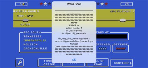error in action number 1 of create event… how do i fix this r retrobowl