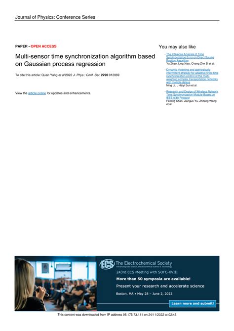 Pdf Multi Sensor Time Synchronization Algorithm Based On Gaussian Process Regression