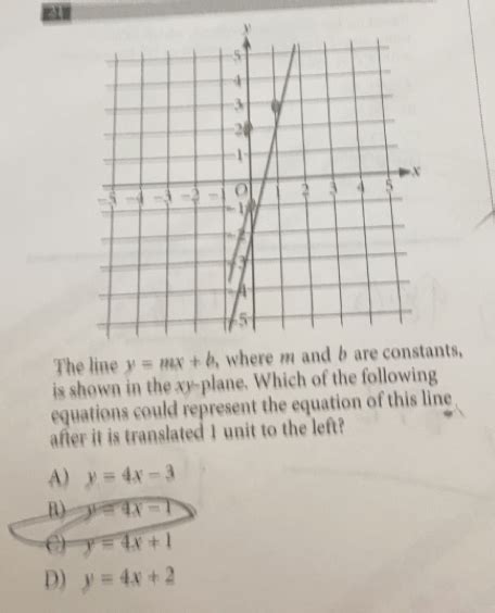 solved the line y mx b i where m and b are constants is shown in the