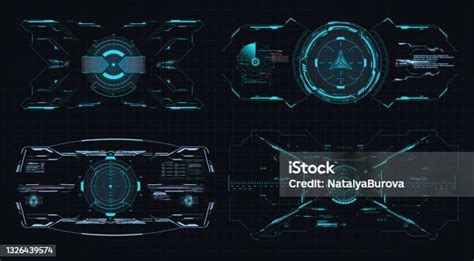 Hud 미래 프레임 게임 대상 테두리 게임 범위 메뉴 기술 인터페이스의 범위에 대한 공상 과학 빈 배너 대상 Ui Ux 화면 가상 현실 기술 보기 디스플레이 헬멧 십자선
