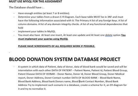 Solved Must Use Mysql For This Assignment The Database