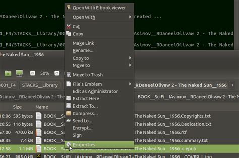 Why Does Properties For An Epub File Cause The File Manager Caja To
