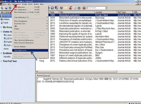 Use Of Find Duplicates Command Under The References Menu Red Arrow Download Scientific