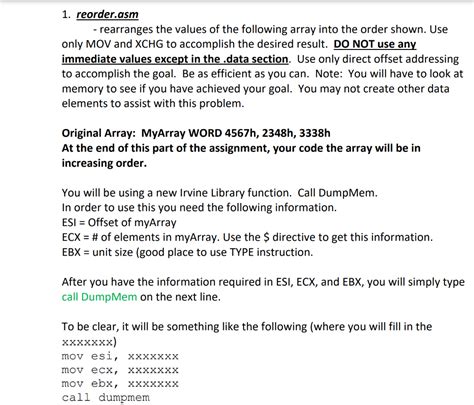 Solved ASSEMBLY LANGUAGE HELP Please Help Create These Chegg