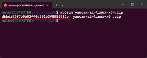verify checksum yawcam ai