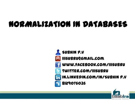 Normalization In Databases Pptx