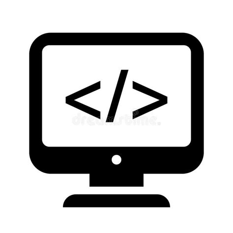 Computer Programming Vector Icon Symbol Isolated On White Background Stock Vector Illustration