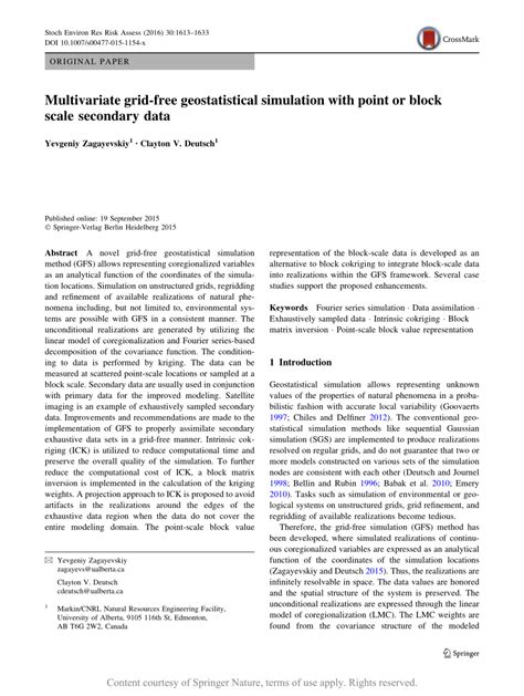 Multivariate Grid Free Geostatistical Simulation With Point Or Block