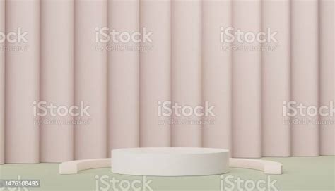 모형 및 제품 프레젠테이션을 위한 최소 디스플레이 연단 디자인의 3d 렌더링 파스텔 컬러 장면이 있는 받침대 무대 모형 및 웹 배너를 위한 트렌디한 디자인 0명에 대한 스톡