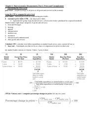 Econ Notes Docx Chapter 6 Macroeconomics Measurements Part 1 Prices And Unemployment 6 1